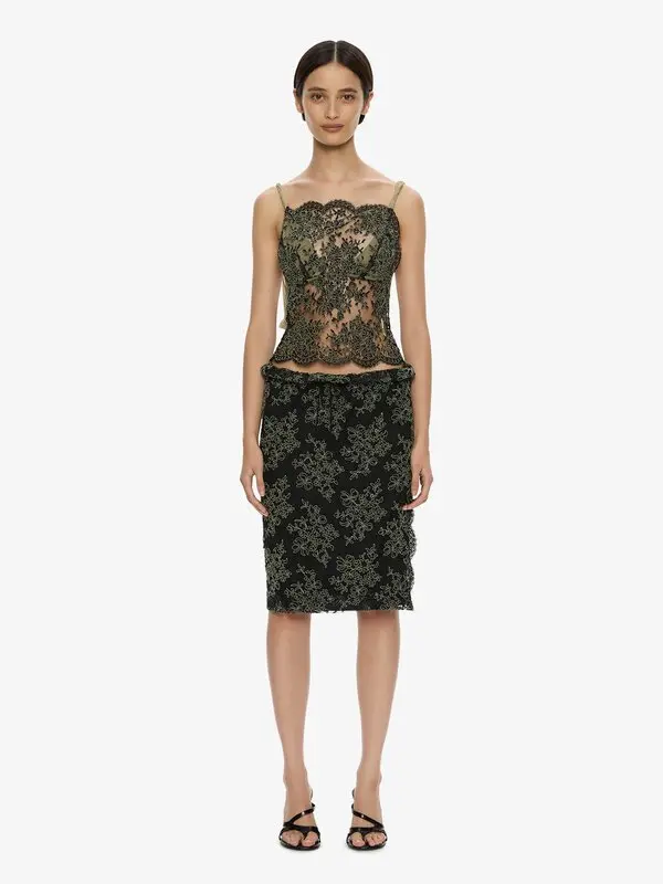 Christopher Esber Aluna Lace Draped Top