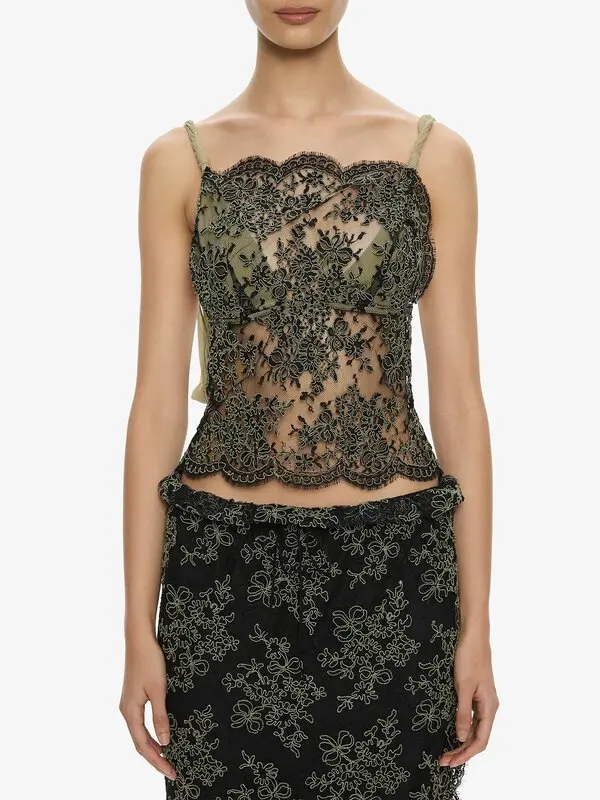 Christopher Esber Aluna Lace Draped Top