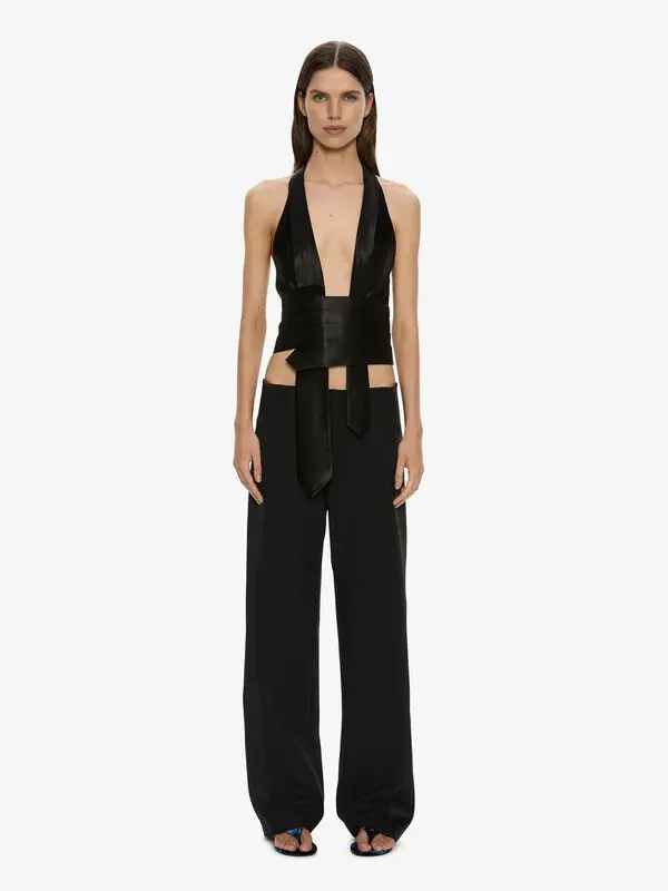 Christopher Esber Tuxedo Contrast Wool Trouser