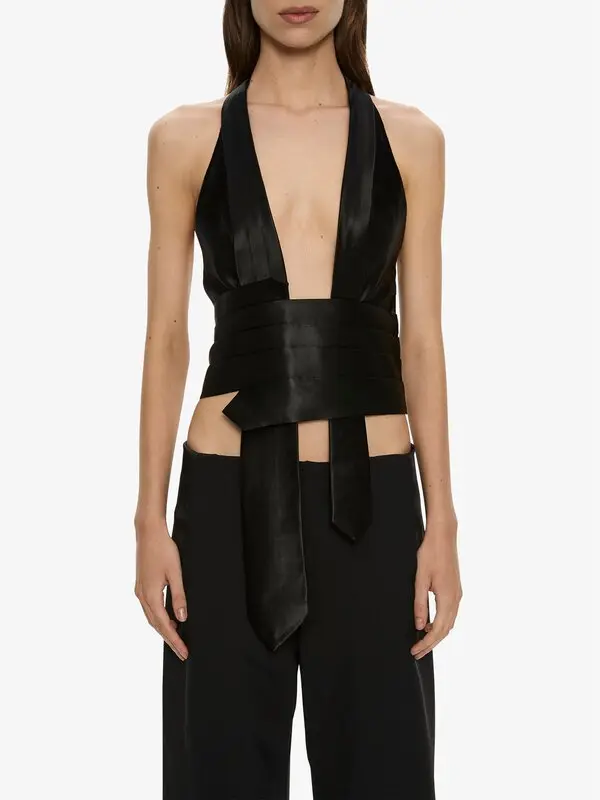 Christopher Esber Tuxedo Contrast Wool Trouser