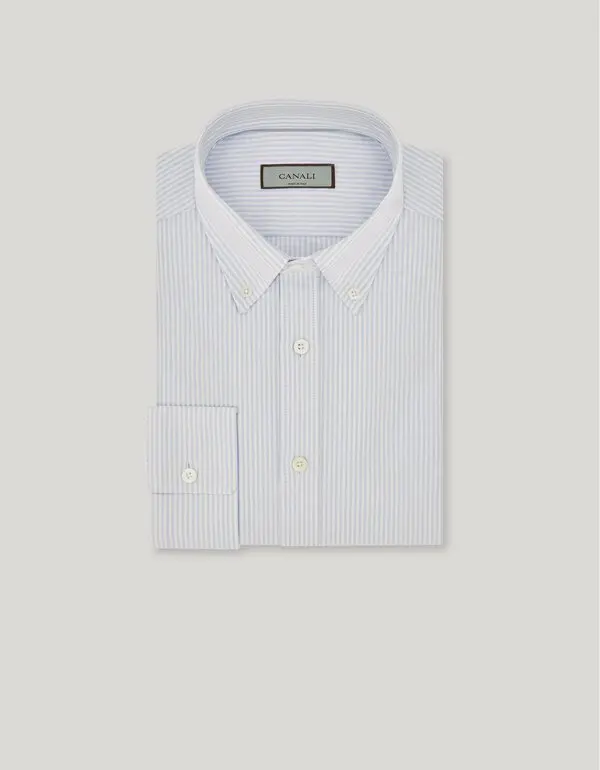Canali And Light Blue Oxford Cotton Regular-fit Shirt