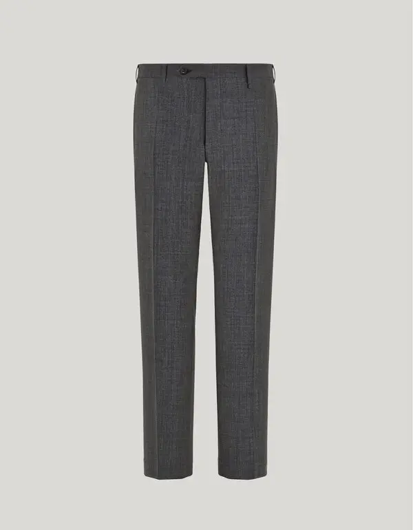 Canali Anthracite Impeccabile Wool Regular-fit Pants