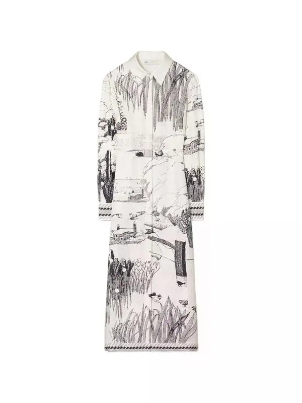 Tory Burch Printed Silk Shirtdress