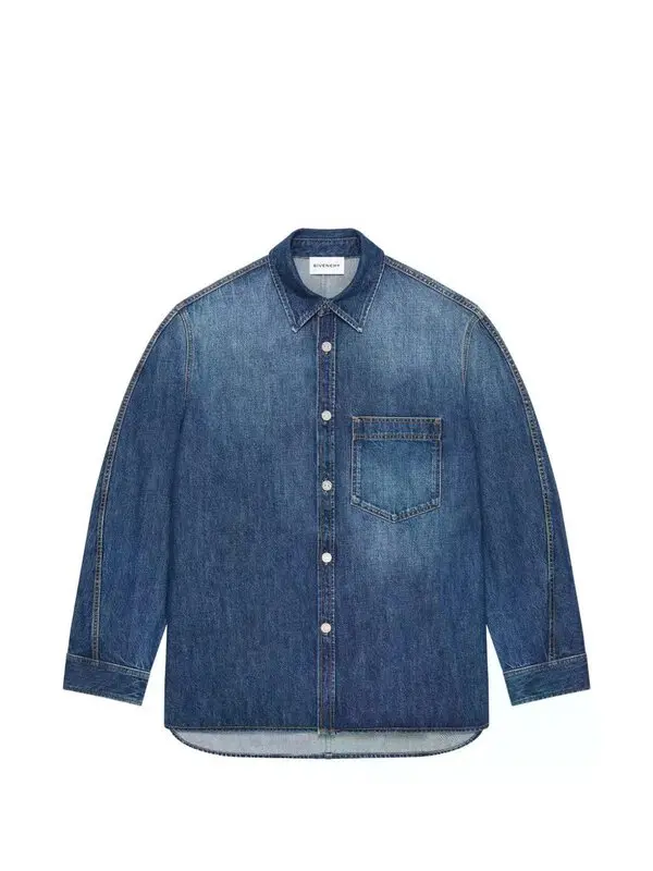 Givenchy Couture Seam Overshirt In Dark Denim - Blue