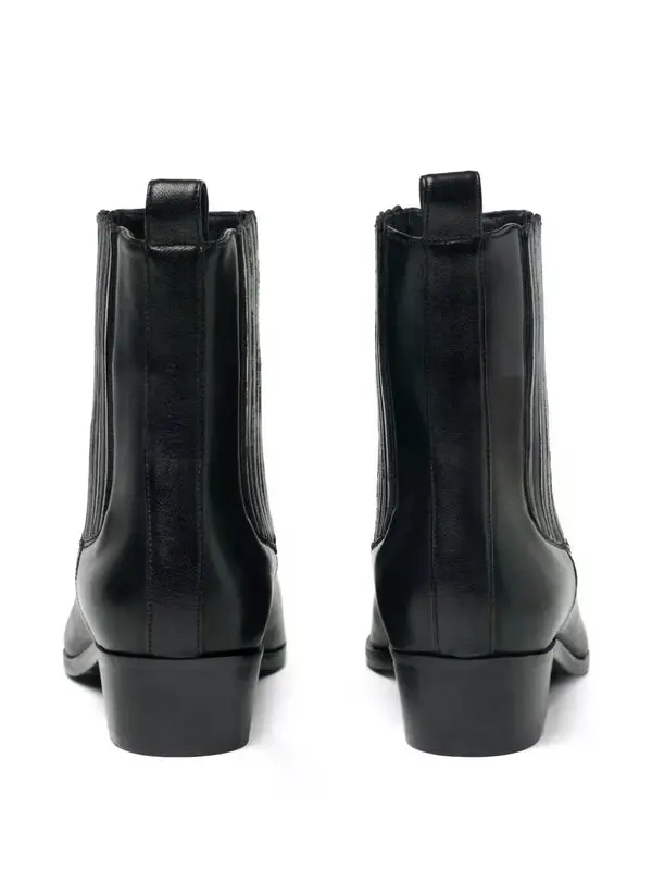SCAROSSO Olivia Pleated Leather Chelsea Boots
