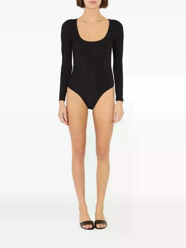 THE PARK Maranda Scoop-neck Long-sleeve Bodysuit - Black