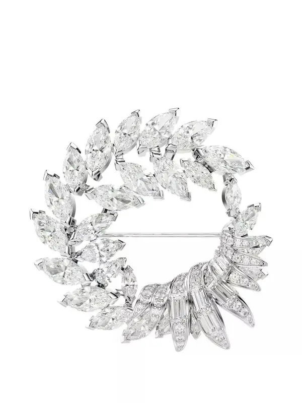 SWAROVSKI Mesmera Crystal-embellished Wreath Brooch - Silver