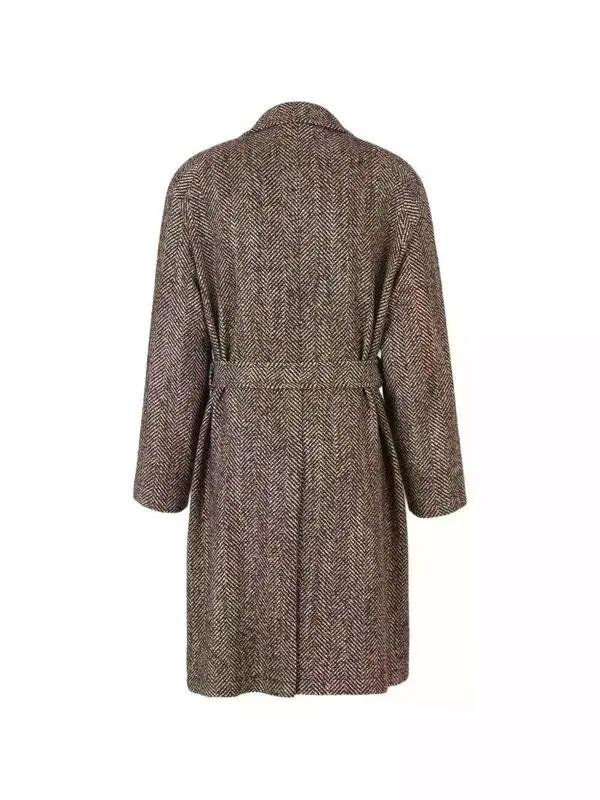 Tagliatore Herringbone Belted Coat