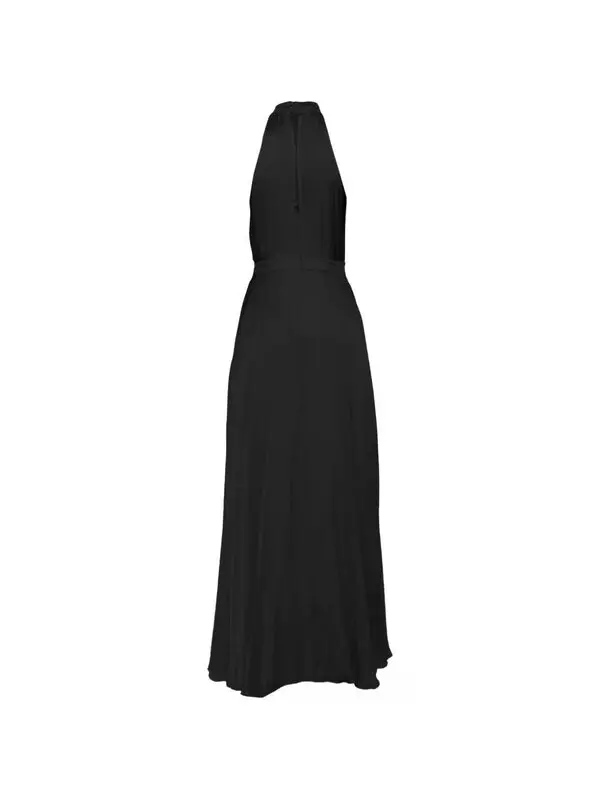Raquel Diniz Halterneck Pleated Maxi Dress - Black