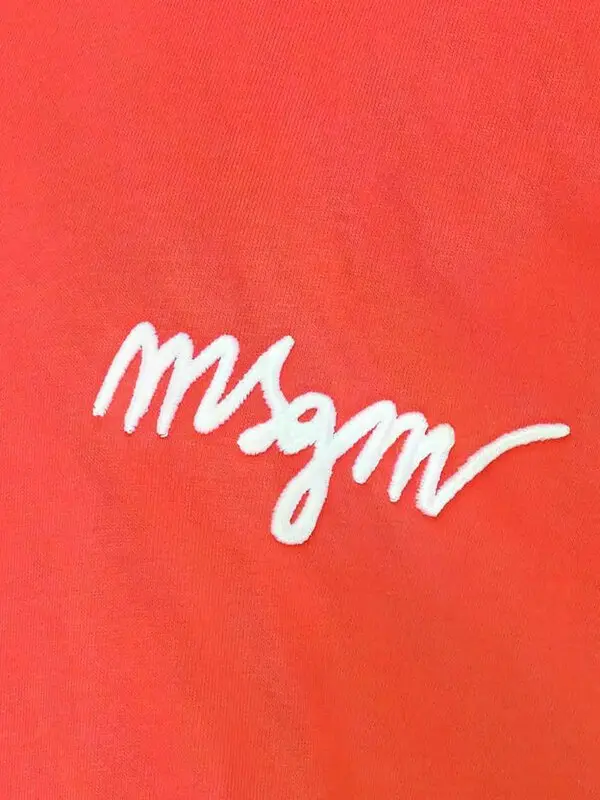 MSGM Logo-embroidered T-shirt - Red