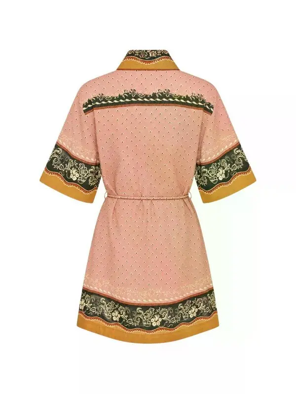 ALEMAIS Darcey Paisley-print Mini Dress - Pink