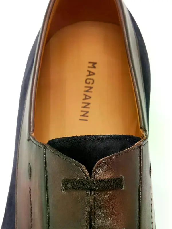 Magnanni Lucius Panelled Lace-up Boat Shoes - Blue