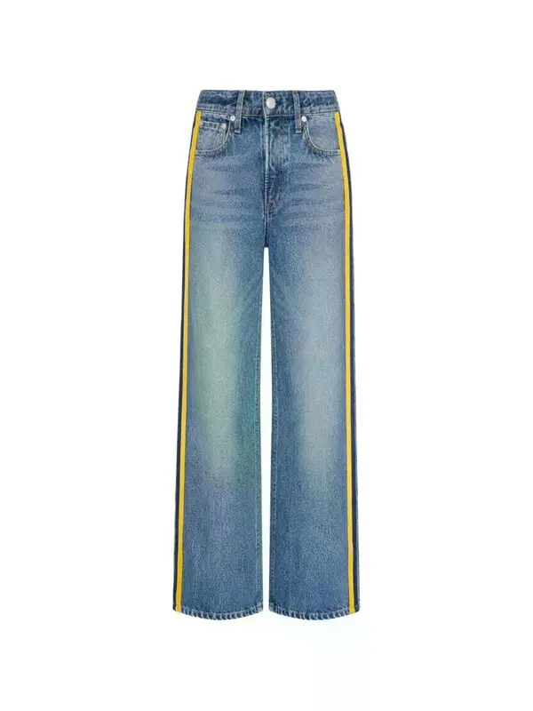 Rag & Bone Rb Miramar Sport Stripe Side-stripe Wide-leg Jeans