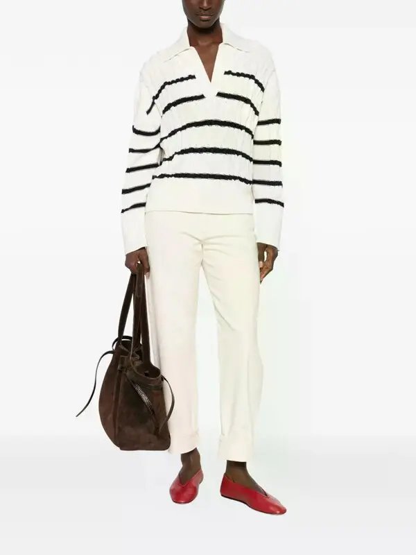 BOSS Striped Cable-knit Sweater