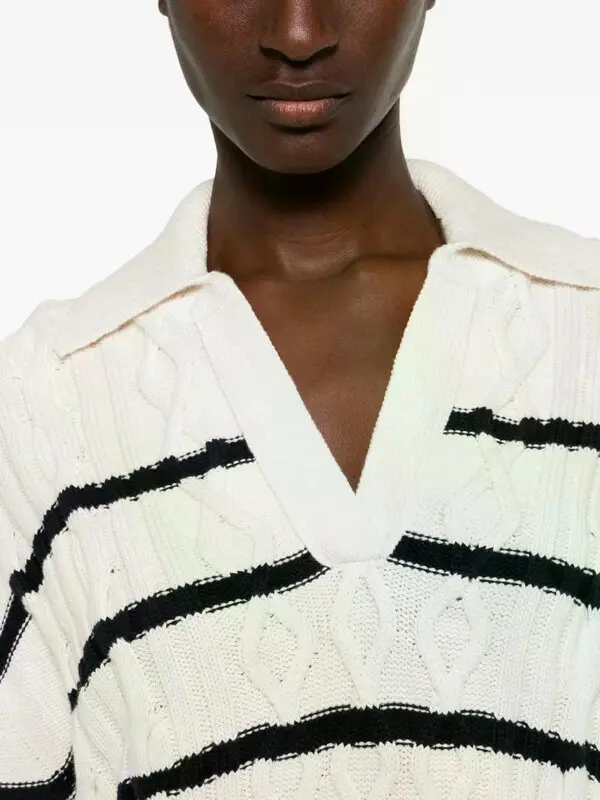 BOSS Striped Cable-knit Sweater