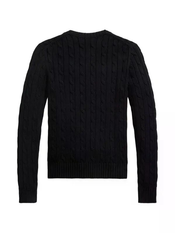 Polo Ralph Lauren Cable-knit Embroidered-logo Sweater - Black