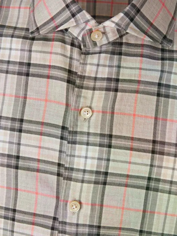 LUIGI BORRELLI Check-print Long-sleeve Shirt