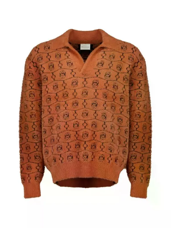 Drole De Monsieur Monogram-jacquard Wool Sweater