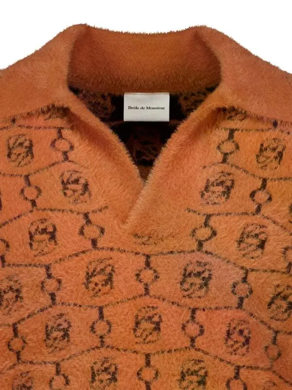 Drole De Monsieur Monogram-jacquard Wool Sweater