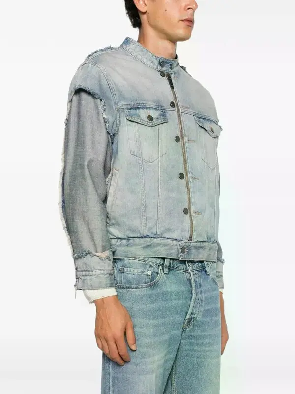 HAIKURE Distressed Panelled Denim Jacket