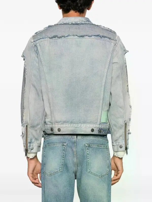 HAIKURE Distressed Panelled Denim Jacket