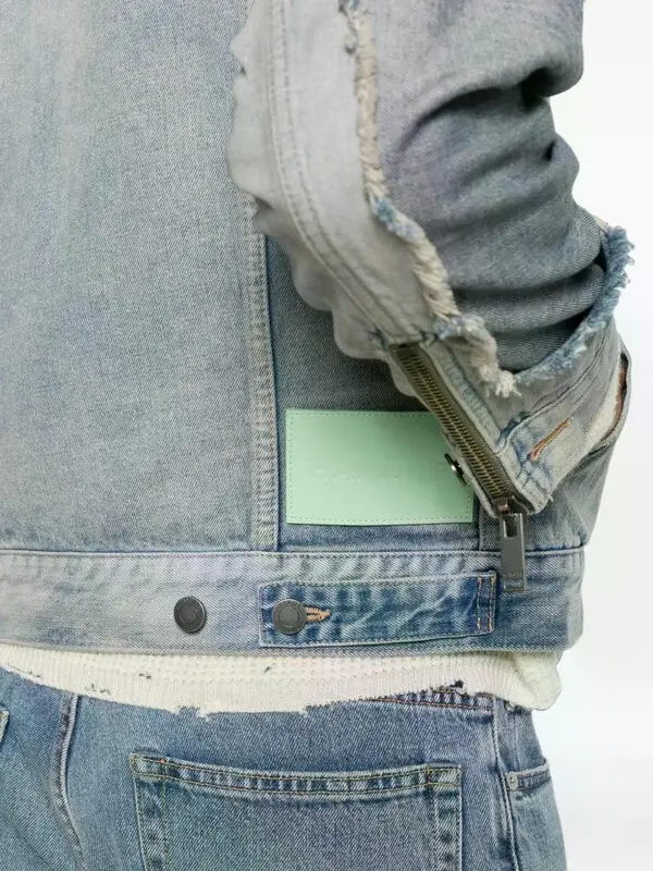 HAIKURE Distressed Panelled Denim Jacket