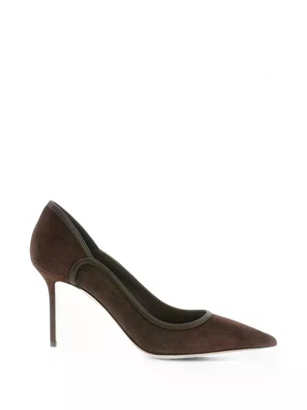 AQUAZZURA Suede Pointed-toe Pumps - Brown