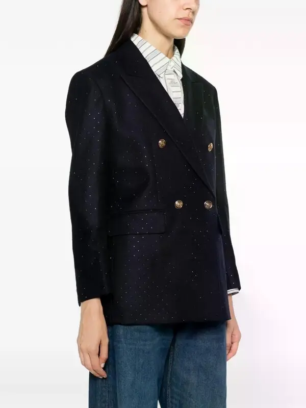 Sandro Rhinestone-embellished Double-breasted Blazer