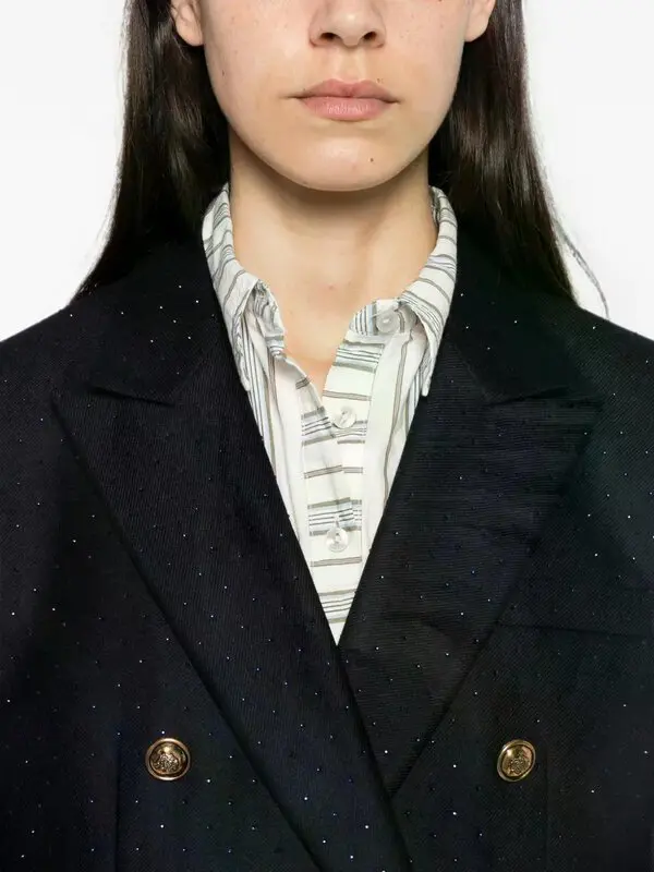 Sandro Rhinestone-embellished Double-breasted Blazer