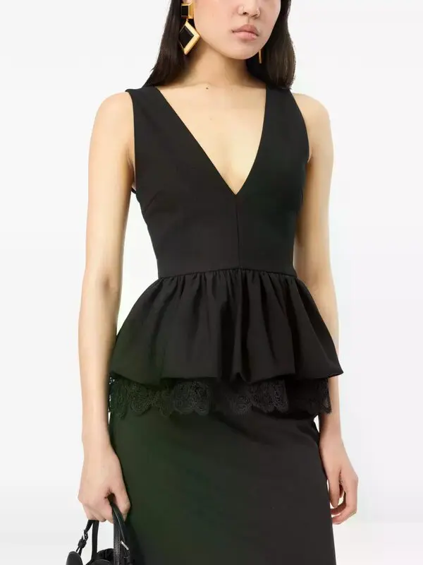ROTATE BY BIRGER CHRISTENSEN V-neck Peplum Blouse