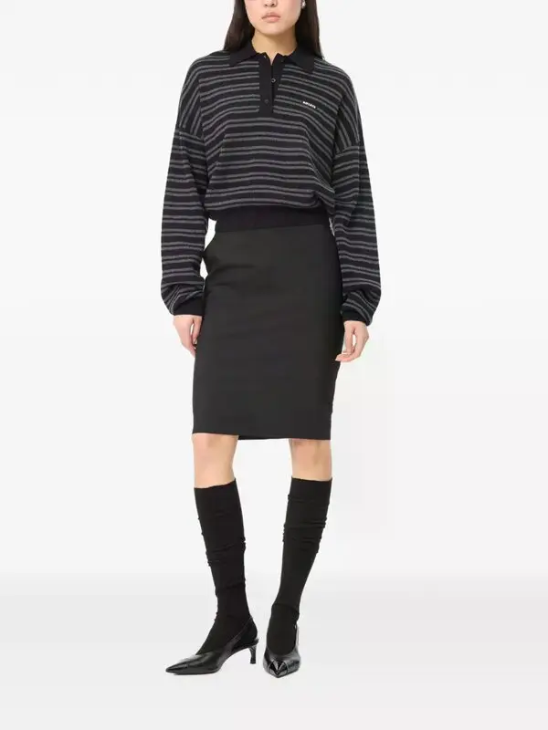 ROTATE BY BIRGER CHRISTENSEN Striped Slinky Sweater - Black