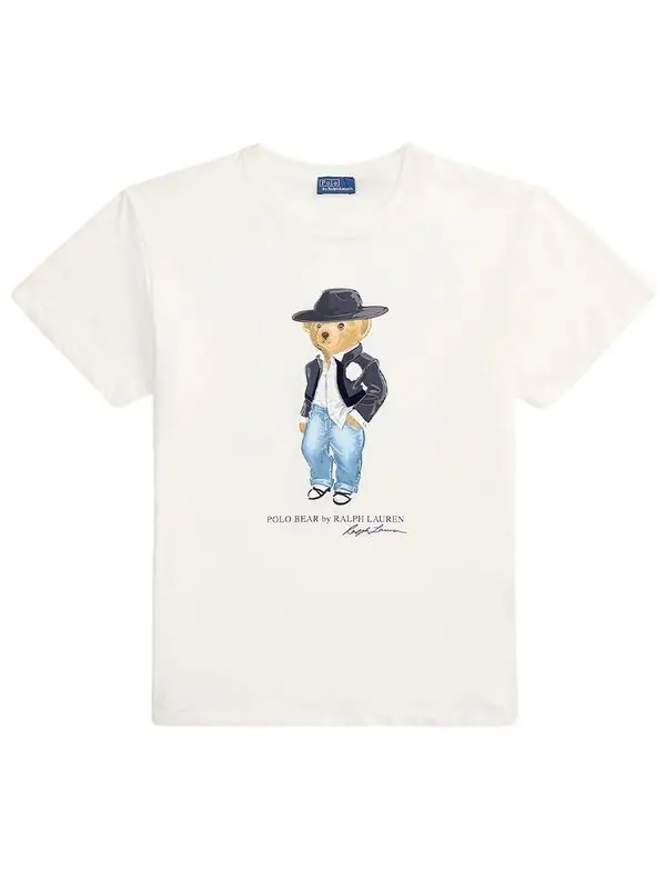 Polo Ralph Lauren T-shirt Holiday Polo Bear In Cotto - White