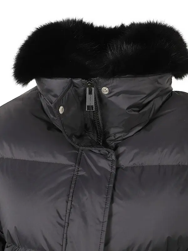 YVES SALOMON Technical Fabric Down Jacket With Fur Trims And Removable