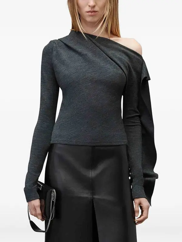 Alexander Wang Asymmetric Top With Bare Shoulders And Ruffle