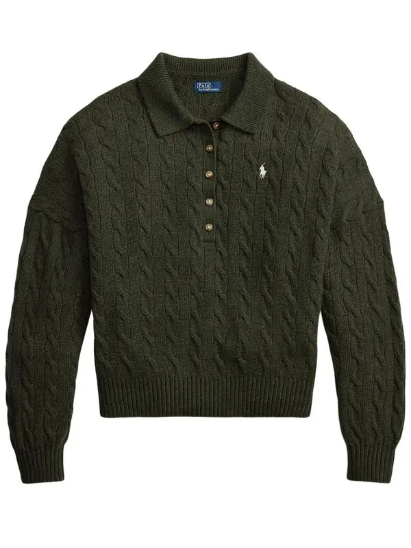 Polo Ralph Lauren Wool And Cashmere Sweater With Pol - Green