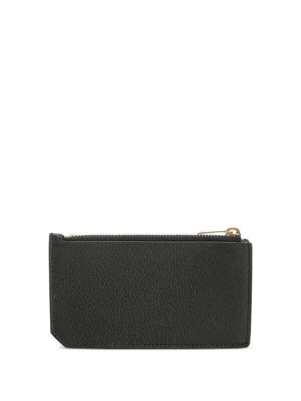 Saint Laurent Fragments Tiny Cassandre Card Holder With Zip In Glossy
