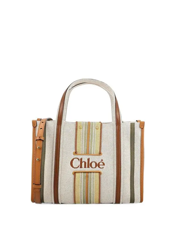 Chloé Small Woody Loop Tote Bag In Canvas