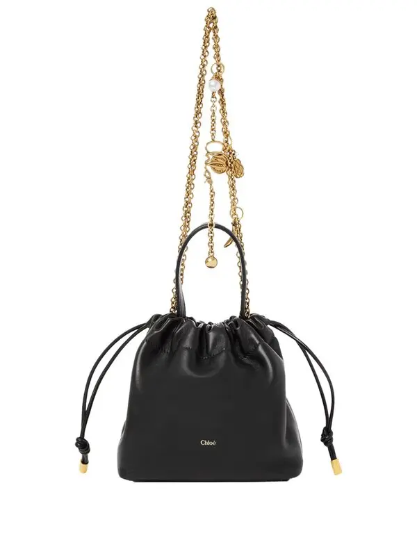 Chloé Mini Icons Shoulder Bag With Soft Leather Chain - Black