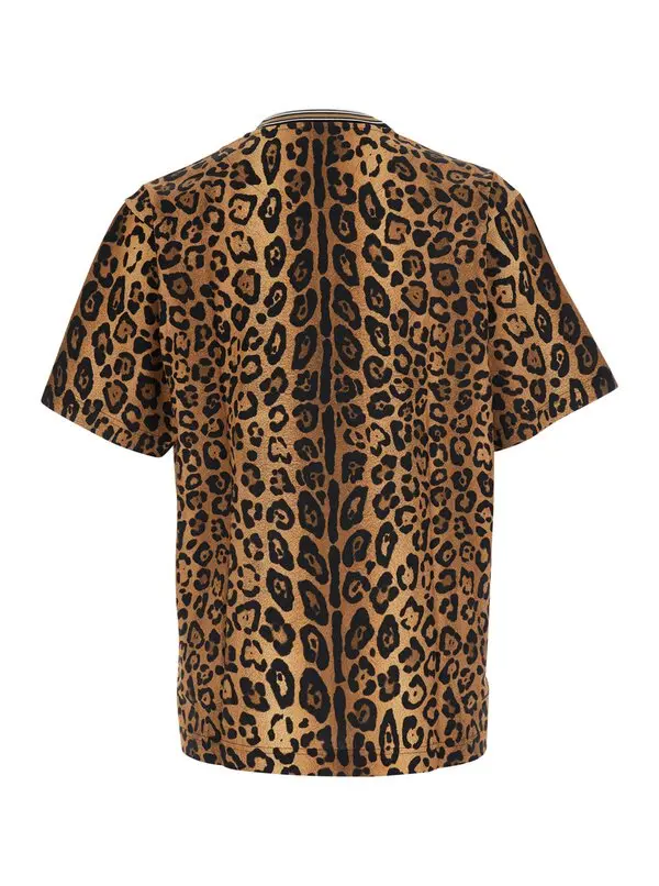 Dolce & Gabbana T-shirt With All-over Animalier Print In Fabric For