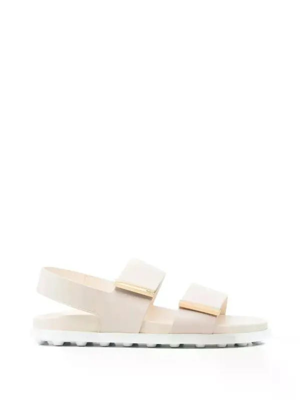 TOD'S Leather Flat Sandals - Neutrals
