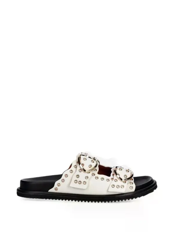 BLAUER. Bloom02 Eyelet-embellished Buckled Slides