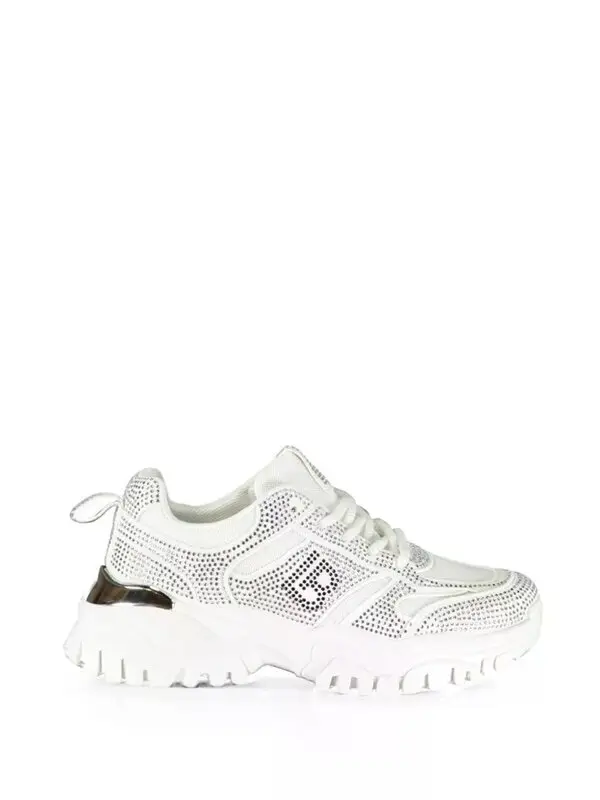 LAURA BIAGIOTTI Rhinestone-embellished Chunky Sneakers - White