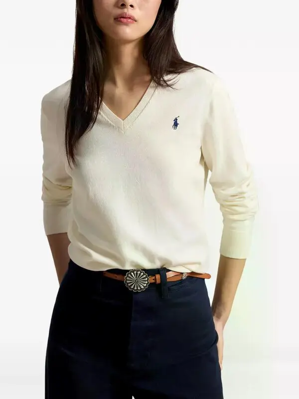 Polo Ralph Lauren V-neck Logo-embroidered Sweater