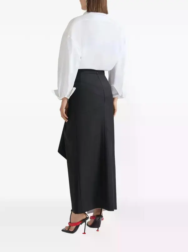 Givenchy Wrapped Midi Skirt In Bonded Wool And Mohair