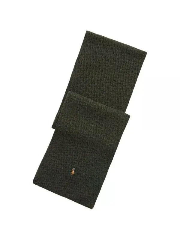 Polo Ralph Lauren Logo-embroidered Ribbed-knit Scarf