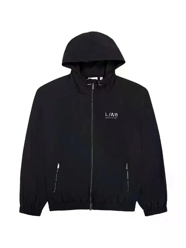 L/AB C/O OFF-WHITE Logo-print Zip-fastening Hoodie