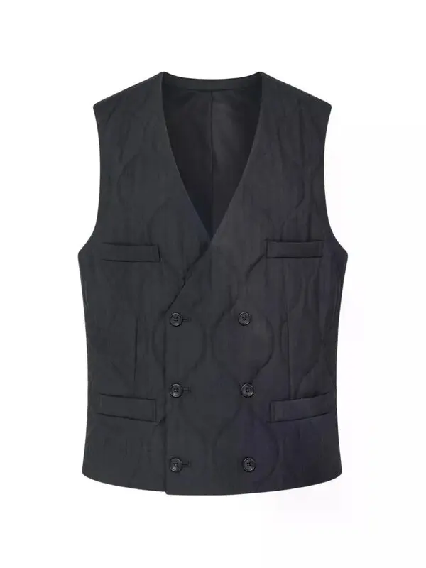 Comme Des Garçons Quilted Double-breasted Waistcoat - Black