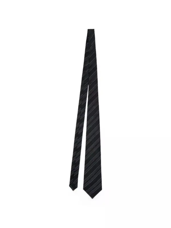 Comme Des Garçons Diagonal-stripe Silk Tie