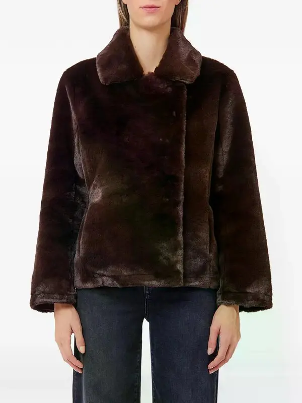 Liu Jo Faux-fur Double-breasted Coat - Brown
