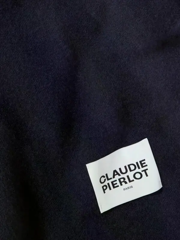 Claudie Pierlot Fringed Logo-patch Scarf - Blue